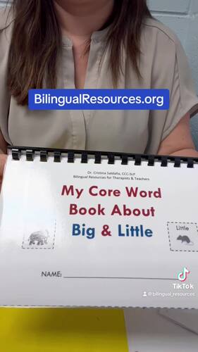 My Core Word Book About "Big" & "Little" - English & Spanish Versions