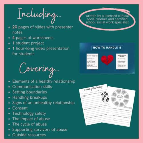 9-12 SEL Presentation and Activities: Healthy Relationships and Dating ...