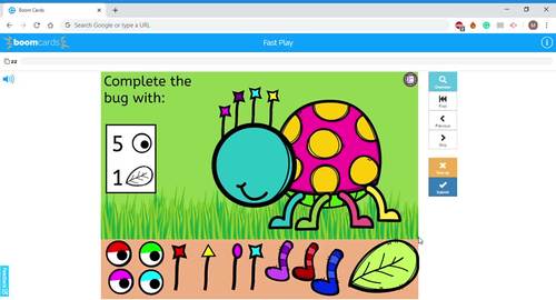 Spring Build a Bug Counting Activities 1 to 10 Boom Cards™ by Crown Daisy