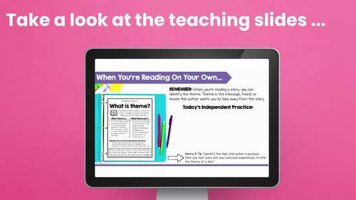 Finding Theme Mini Lessons: Lesson Plans, Slides, Posters, & Graphic ...