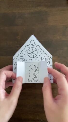 DIY 3D Gingerbread house paper craft for kids, Christmas craft for kids