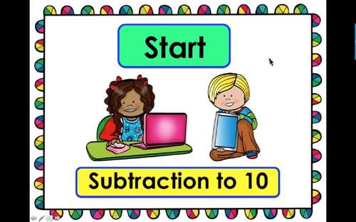 Subtraction PowerPoint Game: 66 Facts to 10! Ocean Theme Self-Checking ...