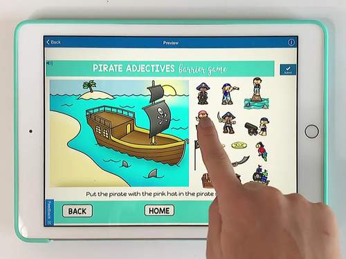 Pirate Themed Barrier Game BOOM Cards™️ Speech Therapy Distance Learning