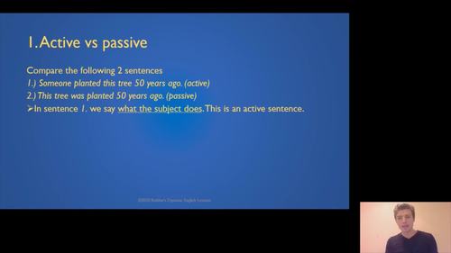 English Grammar | ESL Video Lesson: Passive Voice - Distance Learning