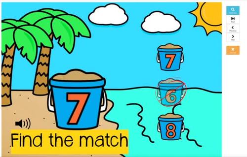 Number Identification Matching 0-20 Boom Cards™ Digital Task Cards