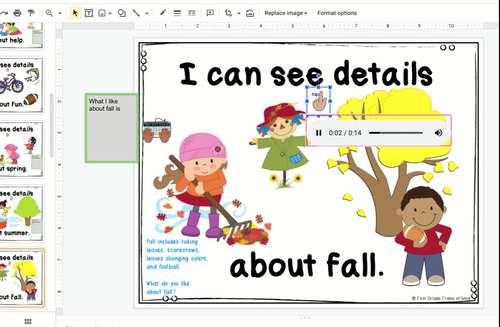 Digital Vocabulary Activities | DETAILS by First Grade Frame of Mind