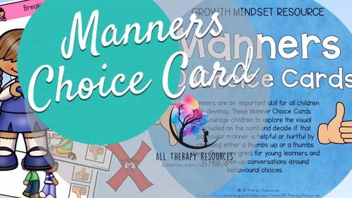 Learning My Manners Choice Cards - Social Skills SPED Autism Life