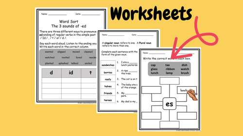 Inflectional Endings s, es, ed and ing Activities Bundle by ZaryLearns