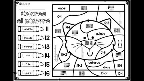 Teen Numbers in Spanish | Hojas de trabajo Números del 11 al 20 by Ms ...