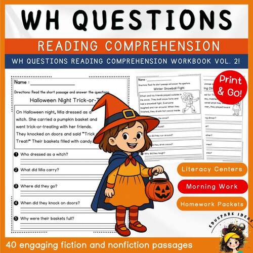 WH Questions Reading Comprehension | Fiction & Nonfiction Passages ...
