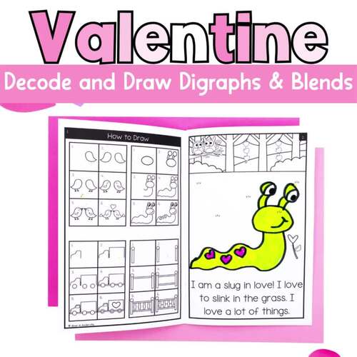 Valentine Decodable Readers Digraphs Blends | Directed Drawing Books | SOR