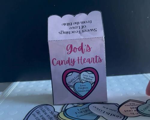 Valentine's Day Bible Lesson Craft, God's Candy Hearts Craft, Teachings ...