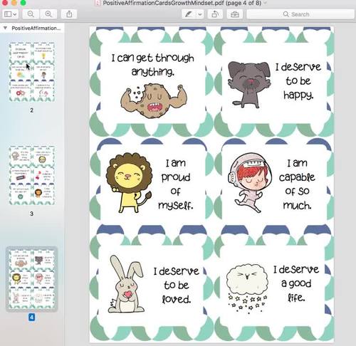 Positive Affirmation Cards | Growth Mindset Student Notes by Common ...