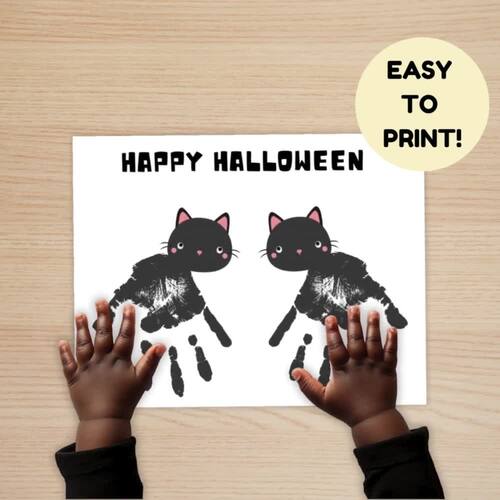Halloween Handprint Craft Template | Halloween Craft | Halloween Activities