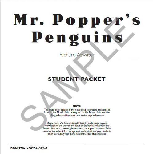 Mr. Popper's Penguins Novel Units® Student Packet Novel Study | TPT