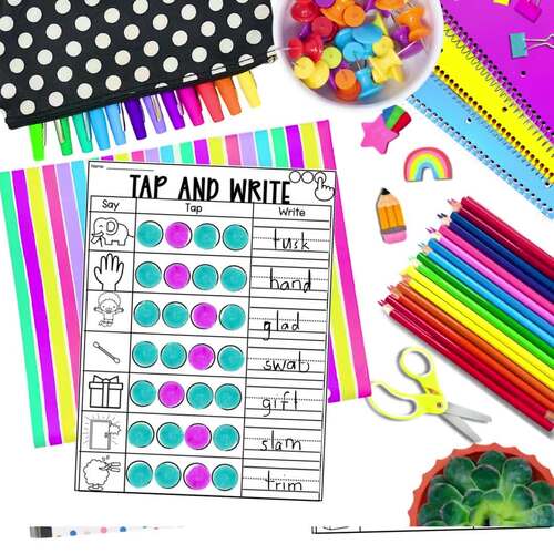 Tap and Write Words with Blends Phonics Activities Segmenting | TPT