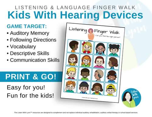 Hearing Devices Working Memory Listening Finger Walk Game DHH Hearing Loss