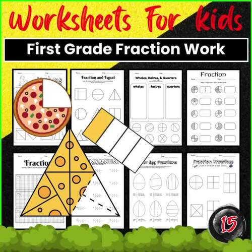 First Grade Shape Fractions Worksheets Printable by Lib Anatomy school