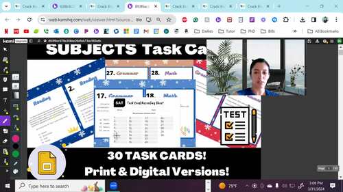 Digital SAT Prep Task Cards: Interactive & NO PREP w/ Answer Keys!