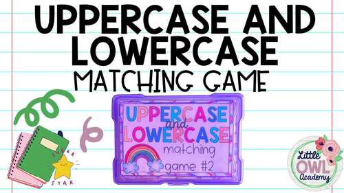 Uppercase and Lowercase Letter Matching Game Task Card Box | TPT