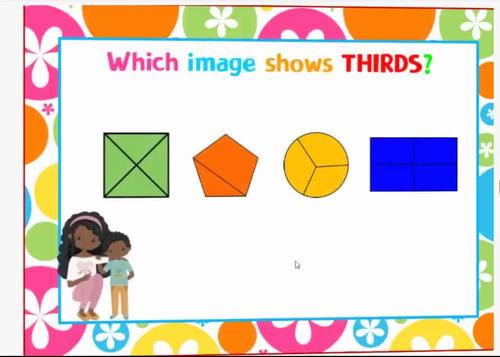 Mother's Day Math Activity Halves Thirds Fourths Boom Cards | TPT