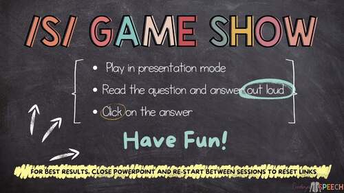 Articulation Game Show for Older Students - /r, s, l, th/ Middle and ...