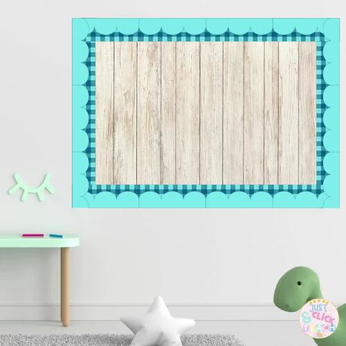 Bulletin board borders | Heart & plaid theme | Blue color palette