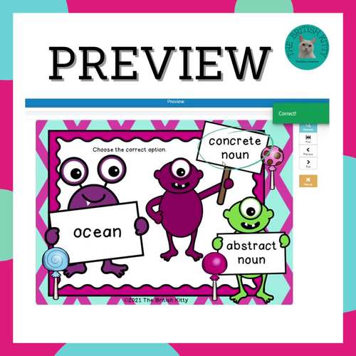 Halloween Monster Abstract and Concrete Nouns Boom Cards™ by The ...
