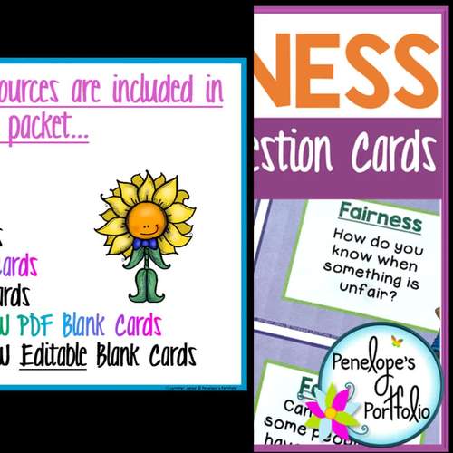 Fairness Lesson: Social Skills Task Cards, (SEL) by Penelope's Portfolio