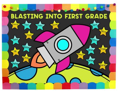 Editable Space Bulletin Board Back to School Display for Pre-K to 2nd Grade