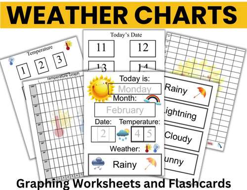 Weather Charts and Graphing Worksheets –Weather Reports, Flashcards ...