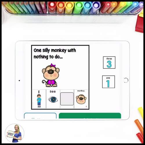 Interactive Book: Ten Silly Monkeys (print & digital), Counting1-10