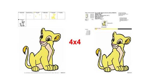 Cute Nala Lion King Baby Lioness Embroidery Designs - Instant Download