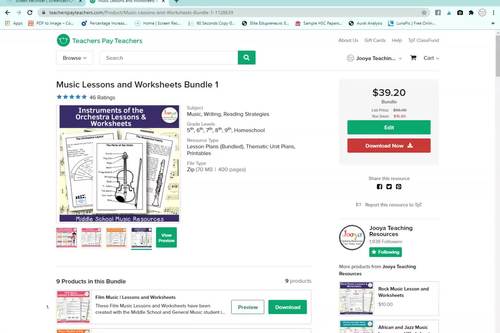 Music Lessons and Worksheets Bundle 1 by Jooya Teaching Resources