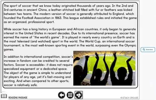 Soccer Passage + Language Activities for Older Students in Speech Therapy