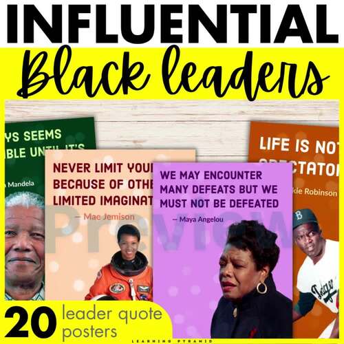 Black History Month Posters Influential Black Leaders Class Decor ...