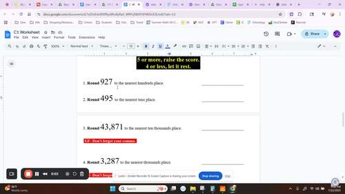 C1: VIDEO with Google Form Rounding Whole Numbers by VideoMathBlink