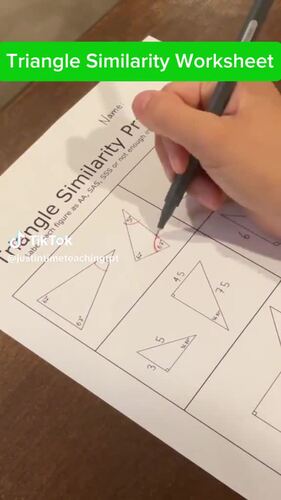 Similar Triangles Geometry Worksheet - AA, SAS, SSS Similarity Practice