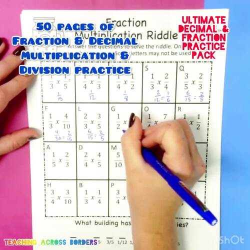 5th Grade Multiply & Divide Fractions Decimals Bellwork Homework Math ...