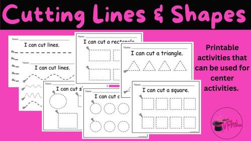 Cutting Lines and Shapes for PreK and Kindergarten, Cutting Practice ...