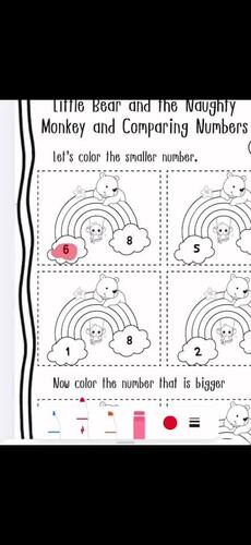 Have fun comparing numbers with your big forest friends. by Teerux Design