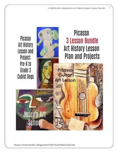 Picasso Art Lesson Bundle Guitar Mask Dog 2nd Grade Common Core | TPT