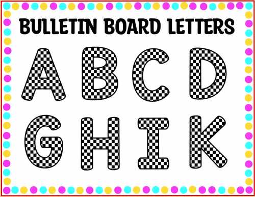 Black and White Checkered Bulletin Board Letters, End of The Year Letters