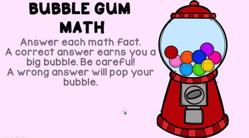 Two-Digit Addition with Regrouping Digital Math Game: Bubble Gum Math