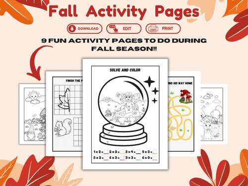 Fall Activities for Kids | Fall Coloring Pages | Fall Word Search Game
