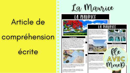 L'île Maurice - French Reading Comprehension on Francophone Countries ...