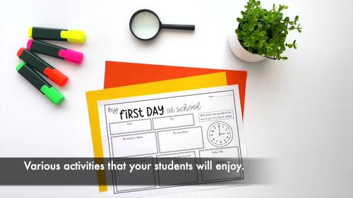 Fun Back to School Activities Set | No-Prep First Week Packet | All ...