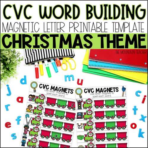 Christmas CVC Words Sheets & Magnetic Letter Printable Cookie Sheet ...