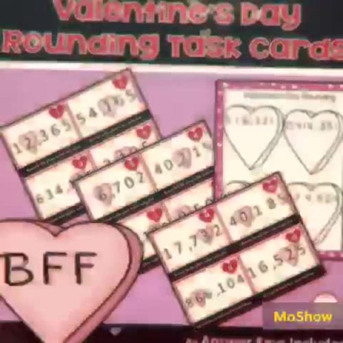 Valentine's Day Rounding Task Cards & Exit Ticket by Hunt 4 Treasure