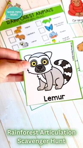 Rainforest Vocabulary Scavenger Hunt Activity by Talking Mama Bears